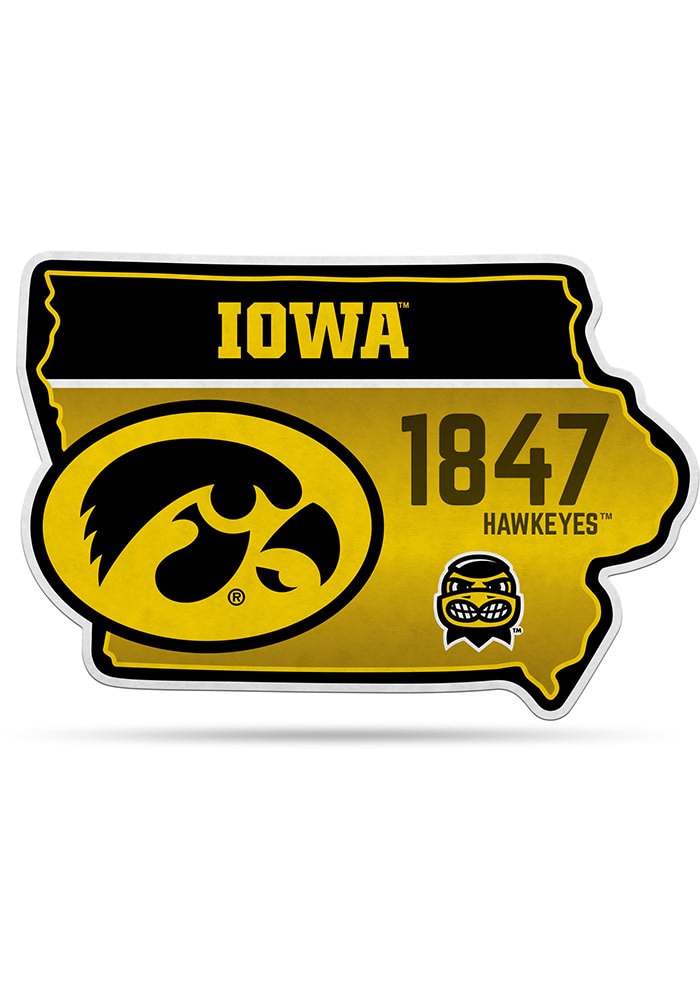 Iowa Hawkeyes BLACK State Shape Pennant - 7145482