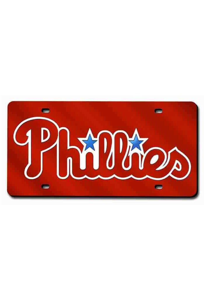 Philadelphia Phillies License Plate- Phillies Red Laser License Tag