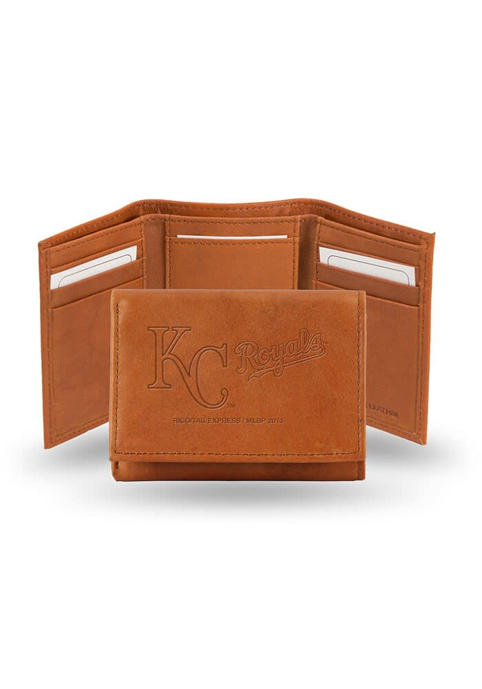 Kansas City Royals BROWN Leather Mens Trifold Wallet - 71490