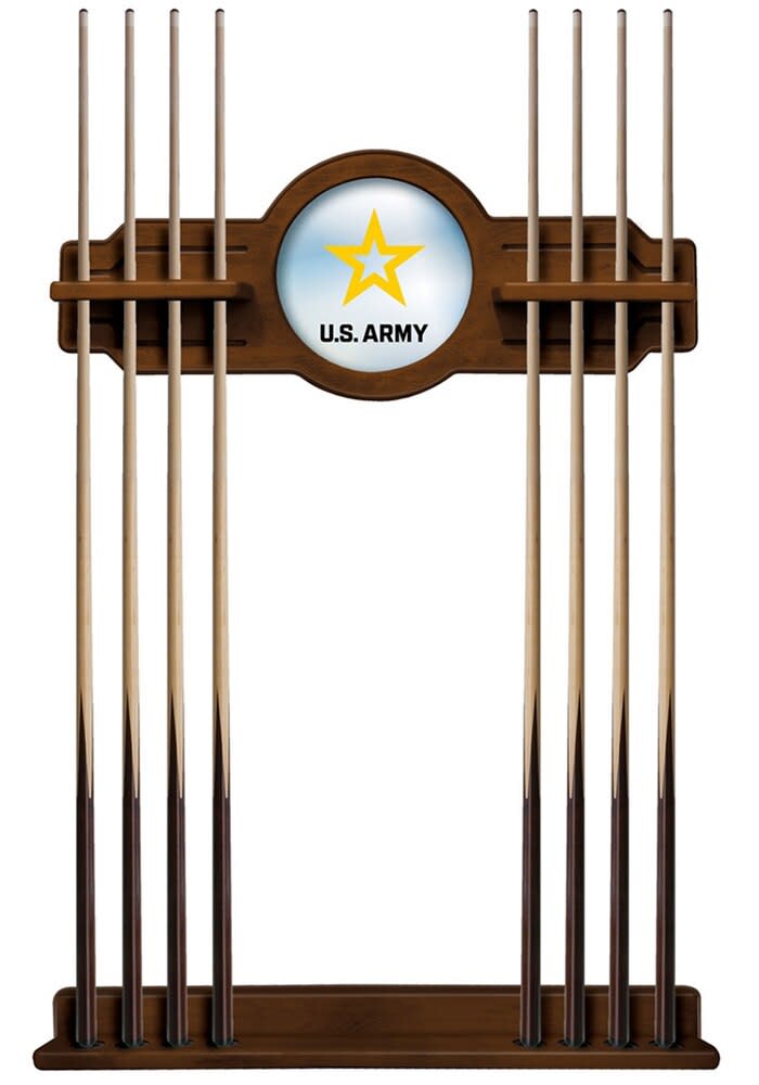 Army Solid Wood Cue Rack Pool Table BROWN - 7171311