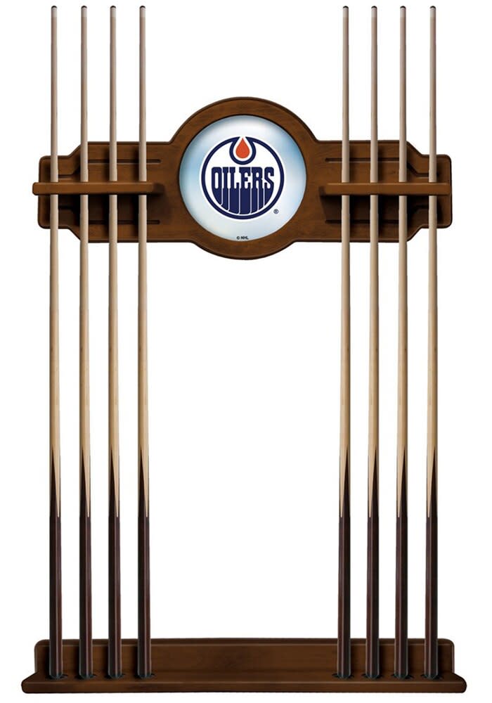 Edmonton Oilers Solid Wood Cue Rack Pool Table BROWN - 71849134