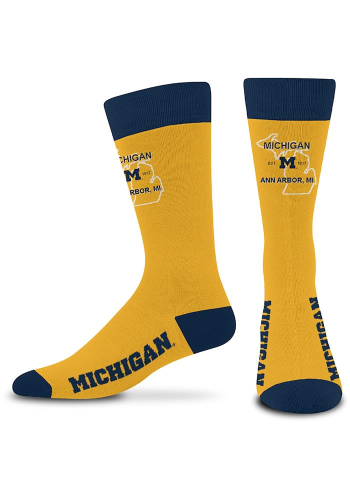 Michigan Wolverines outline Mens Dress Socks - 720005