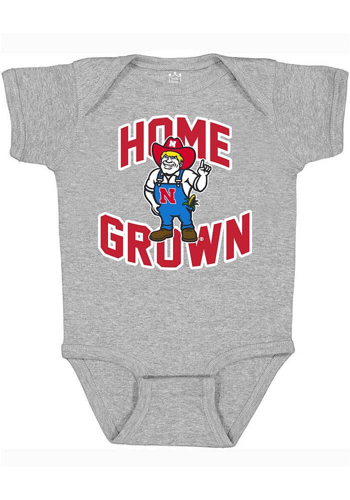 Baby GREY HEATHER Nebraska Cornhuskers Home Grown One Piece - 7227396