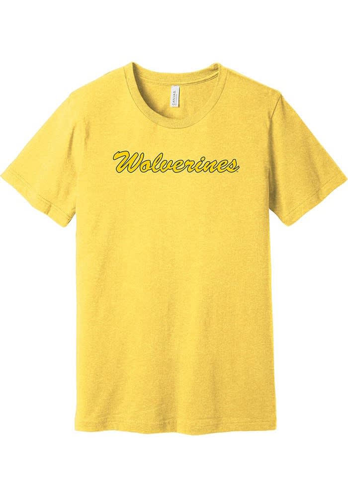 Michigan Wolverines MAIZE Script Mascot Short Sleeve T Shirt - 72537690