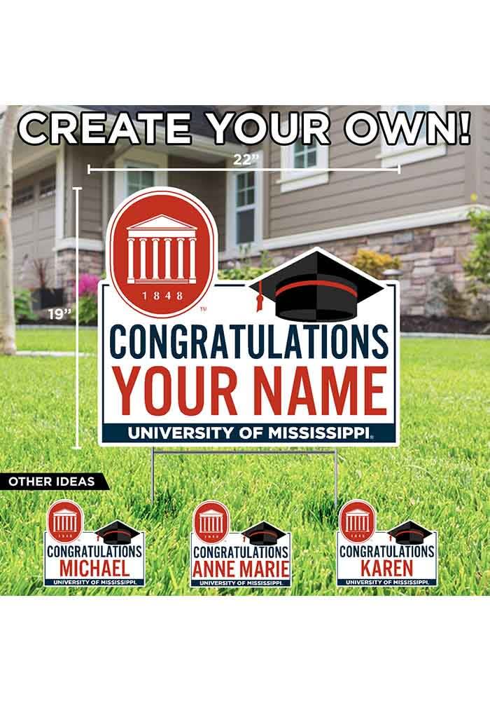 Ole Miss Rebels White Personalized Congratulations Grad Yard Sign ...
