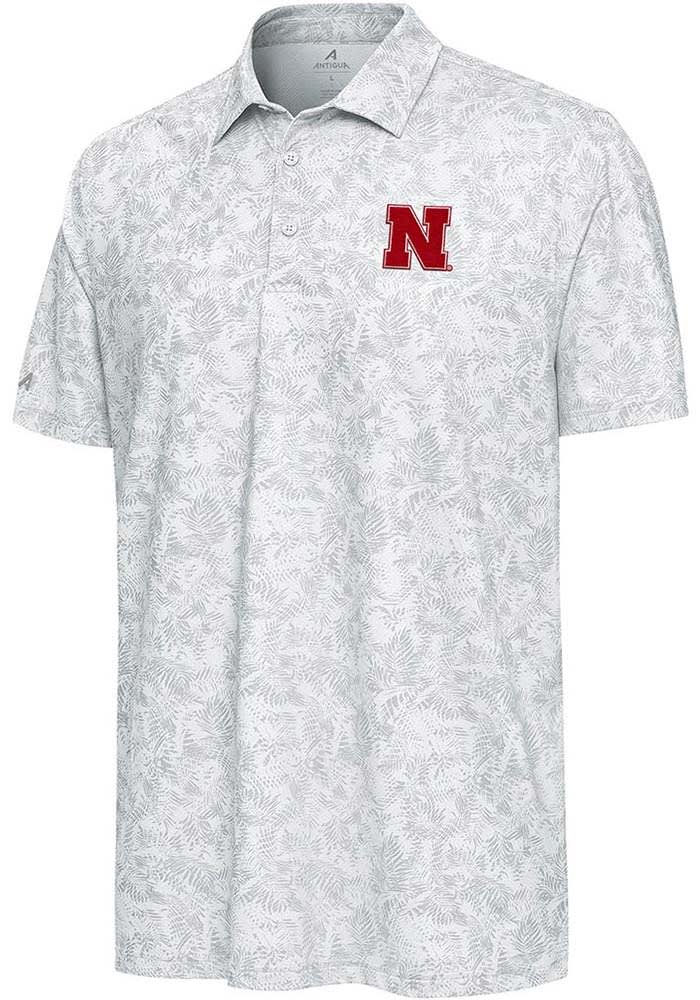 Antigua Nebraska Cornhuskers Mens Lush White Short Sleeve Polo - 73433316