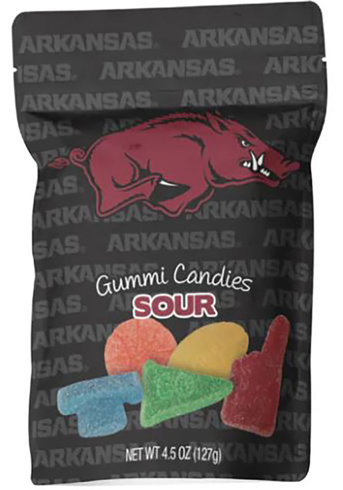 Arkansas Razorbacks Red Spirit Sour Gummies Candy - 7350061