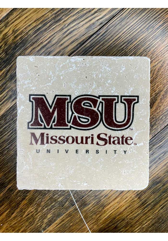 Missouri State Bears MAROON Primary Logo Wordmark 4x4 Stone Coaster ...