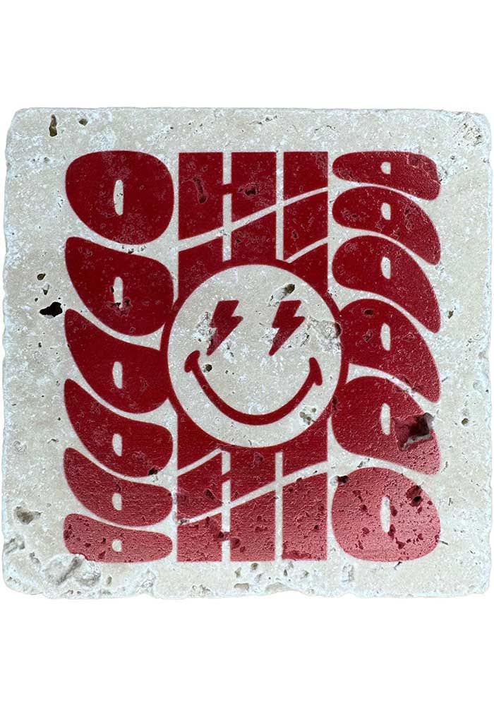 Ohio Red Smiley Face Wave Coaster - 7390411