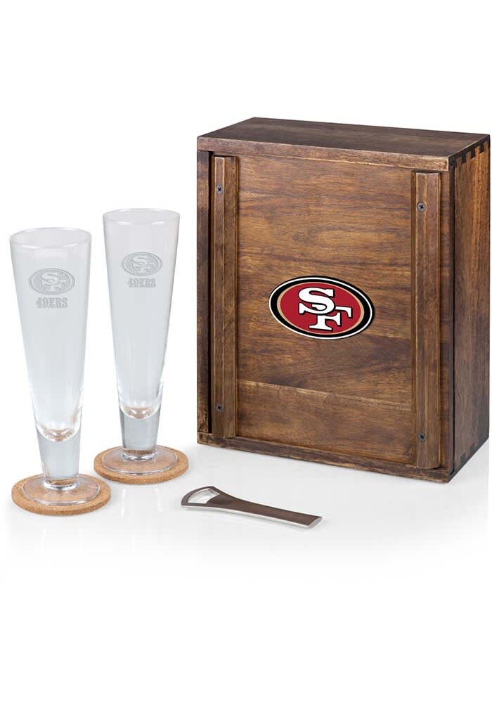 San Francisco 49ers BROWN Pilsner Beer Glass Gift Set Drink Set - 74201666