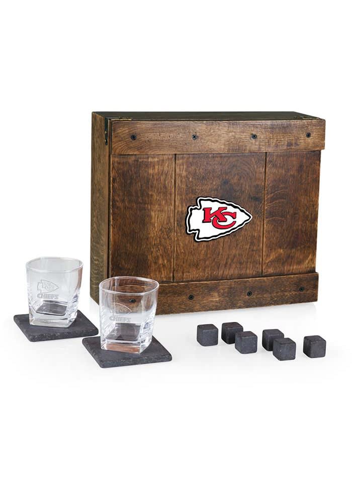 Kansas City Chiefs BROWN Whiskey Box Gift Drink Set - 74201740