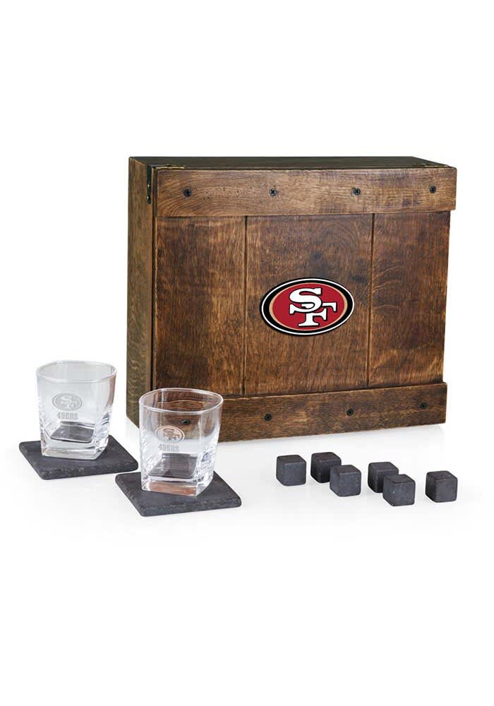 San Francisco 49ers BROWN Whiskey Box Gift Drink Set - 74201760