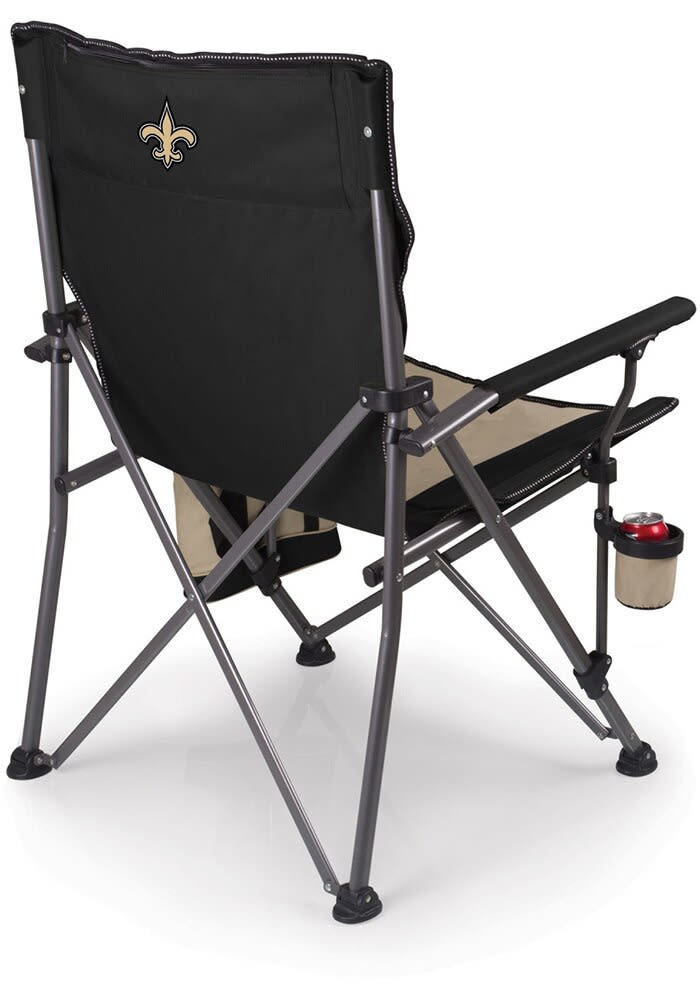 New Orleans Saints Logo Cooler and Big Bear XL Deluxe Chair - BLACK