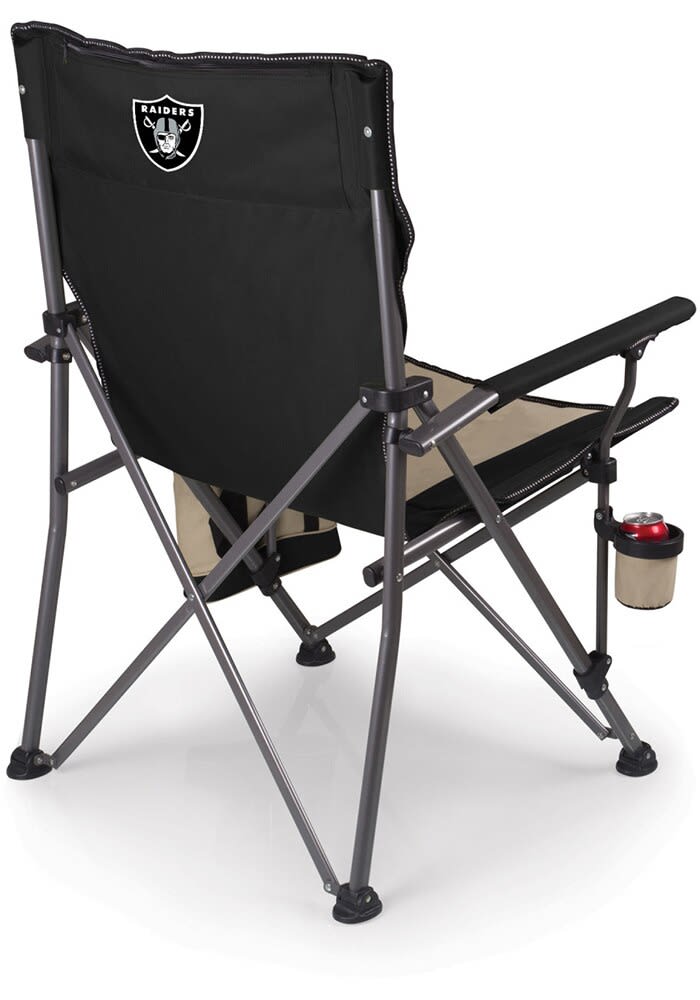 Las Vegas Raiders BLACK Logo Cooler and Big Bear XL Deluxe Chair - 74204017