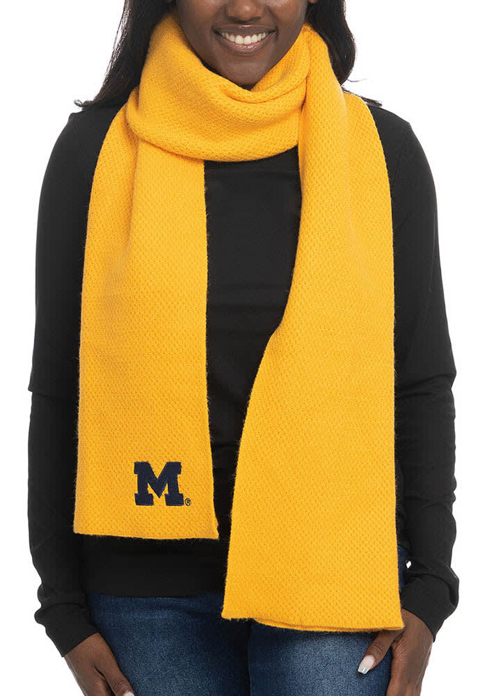 Michigan Wolverines GOLD Fashion Knit Womens Scarf - 74205205