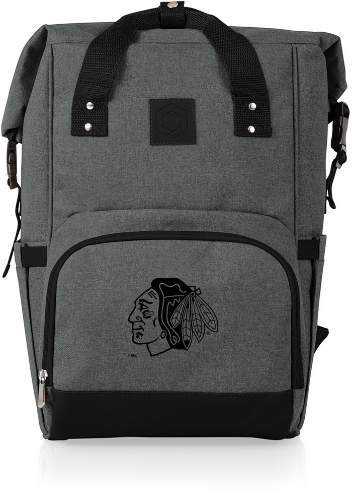 Chicago Blackhawks GRAY Roll Top Backpack Cooler - 74205515