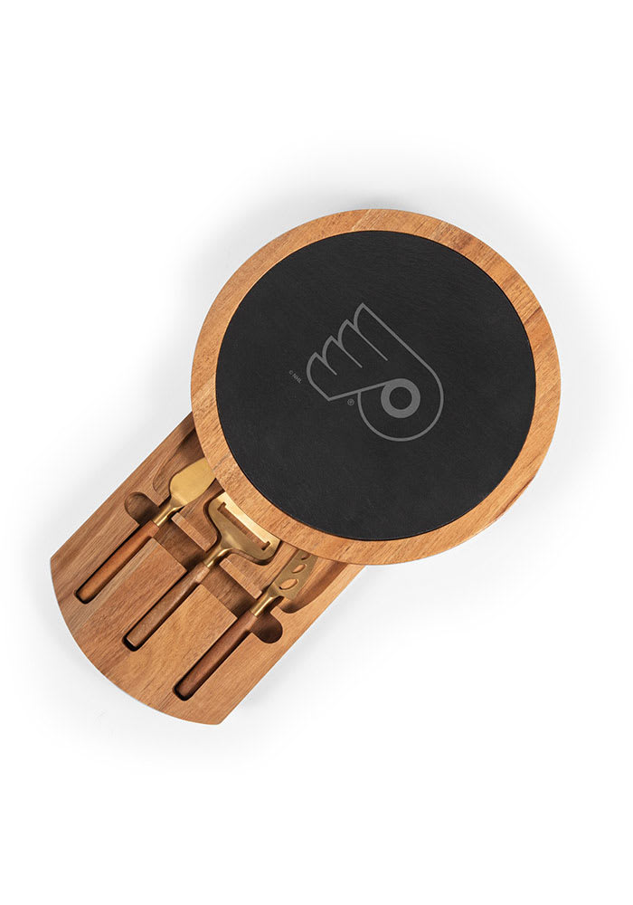 Philadelphia Flyers BLACK Insignia Acacia and Slate Serving Tray - 74206306