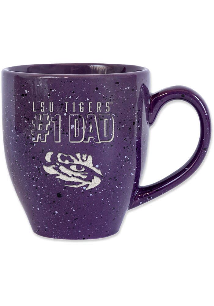 LSU Tigers PURPLE 16oz Dad Speckled Ceramic Mug - 74206390