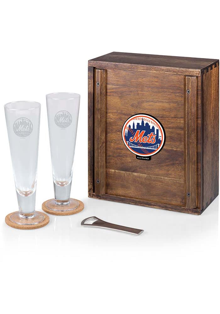 New York Mets BROWN Colored Pilsner Beer Glass Drink Set - 7425254