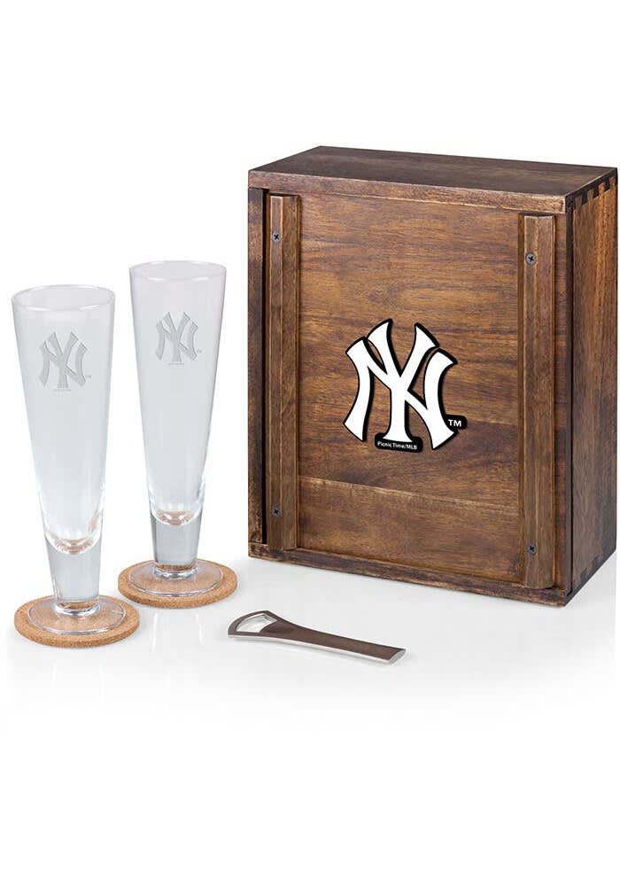 New York Yankees BROWN Colored Pilsner Beer Glass Drink Set - 7425256