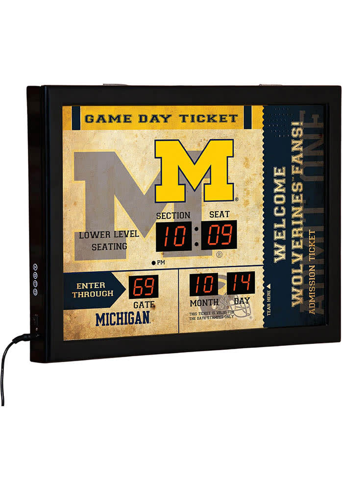 Michigan Wolverines BLACK Scoreboard Wall Clock - 742562528