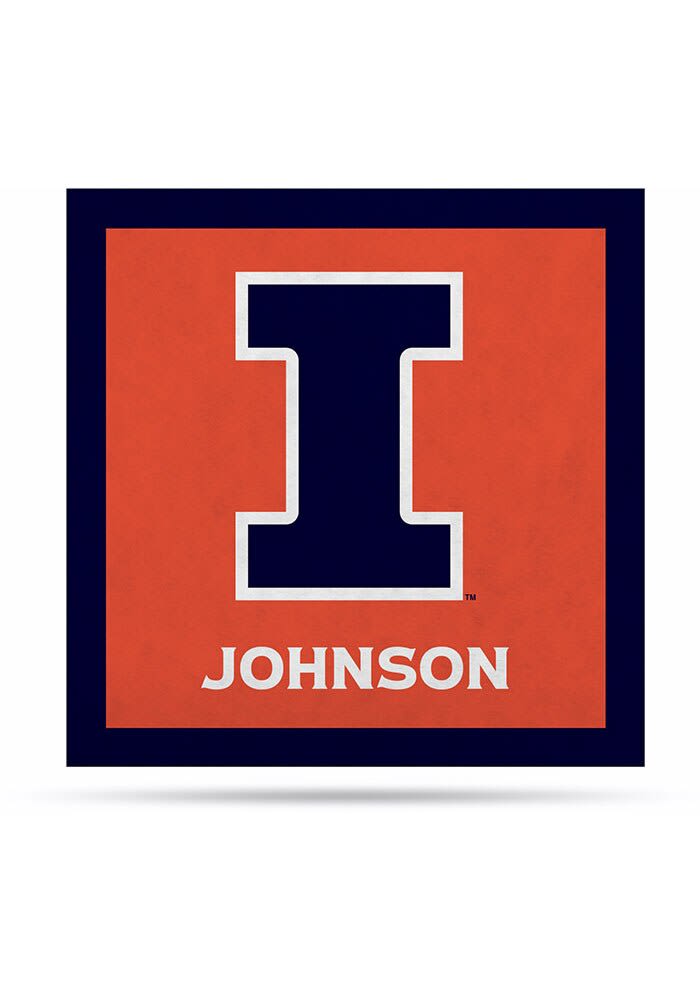 Illinois Fighting Illini ORANGE 23" Personalized Felt Banner