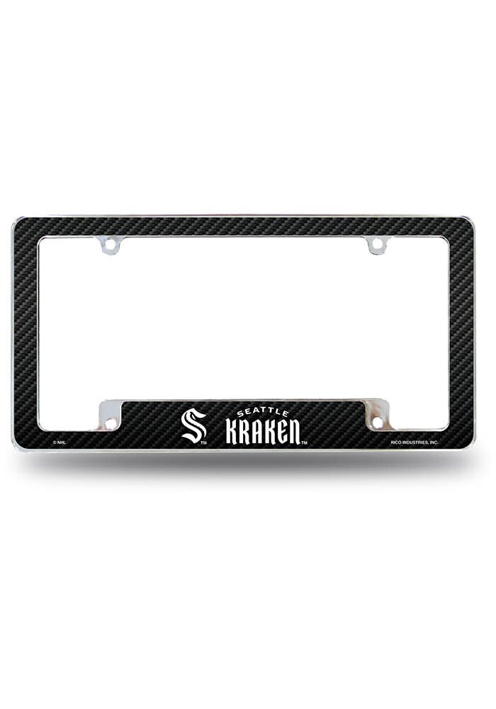 Seattle Kraken License Plate Frame - Seattle Kraken BLACK All Over ...