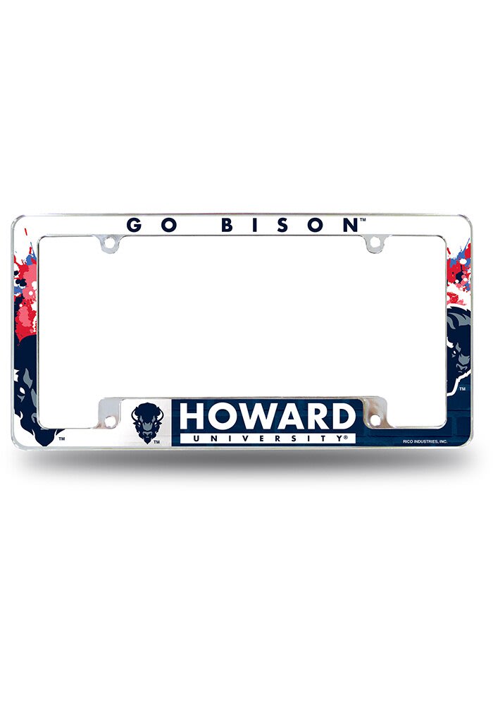 Howard Bison License Frame- Howard Bison All Over Chrome License Plate ...