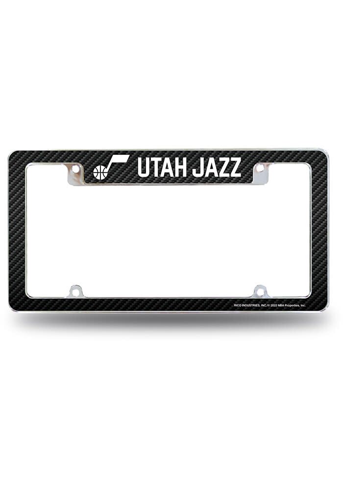 Utah Jazz License Frame- Utah Jazz All Over Carbon Fiber License Plate ...
