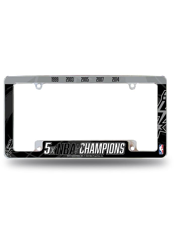 San Antonio Spurs License Plate Frame - San Antonio Spurs BLACK 5X NBA ...