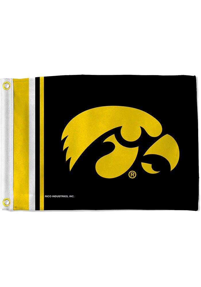 Iowa Hawkeyes Utility Flag White Silk Screen Grommet Flag