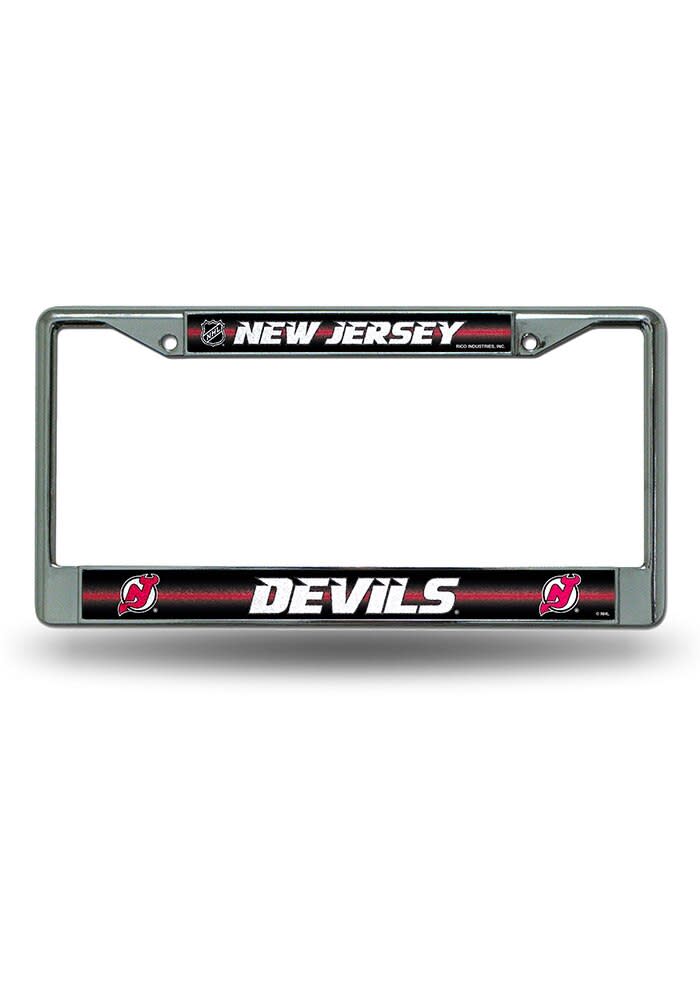 New Jersey Devils License Frame- New Jersey Devils Glitter Chrome ...