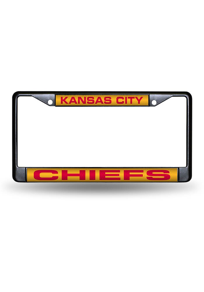 Kansas City Chiefs License Frame- Kansas City Chiefs Black Chrome ...