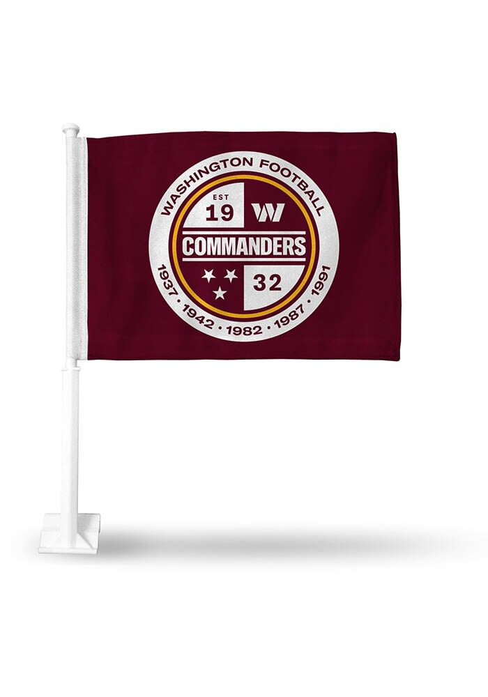 Washington Commanders White Double Sided Car Flag - 74265322