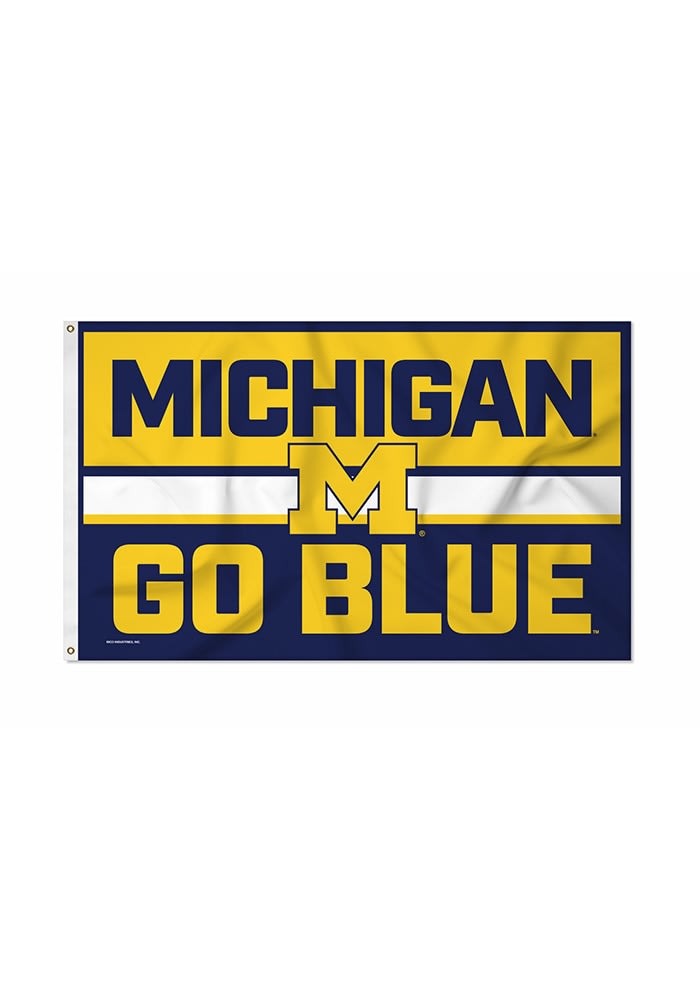 Michigan Wolverines White 3x5 Silk Screen Grommet Flag - 74265455