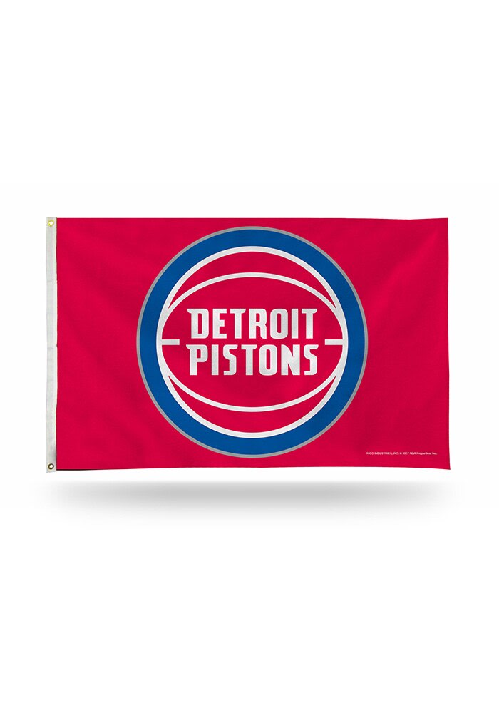 Detroit Pistons 3x5 White Silk Screen Grommet Flag - 74265503