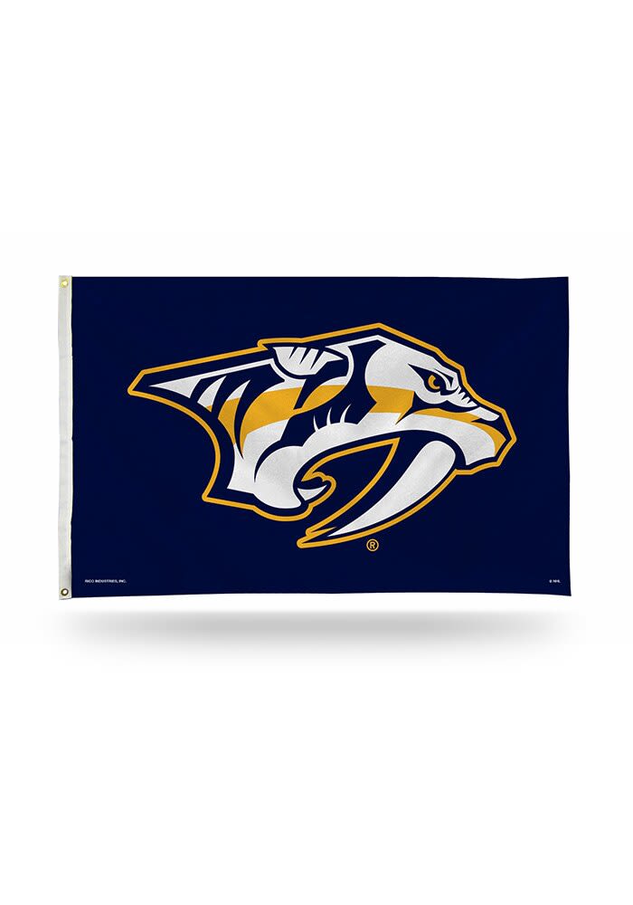 Nashville Predators 3x5 White Silk Screen Grommet Flag