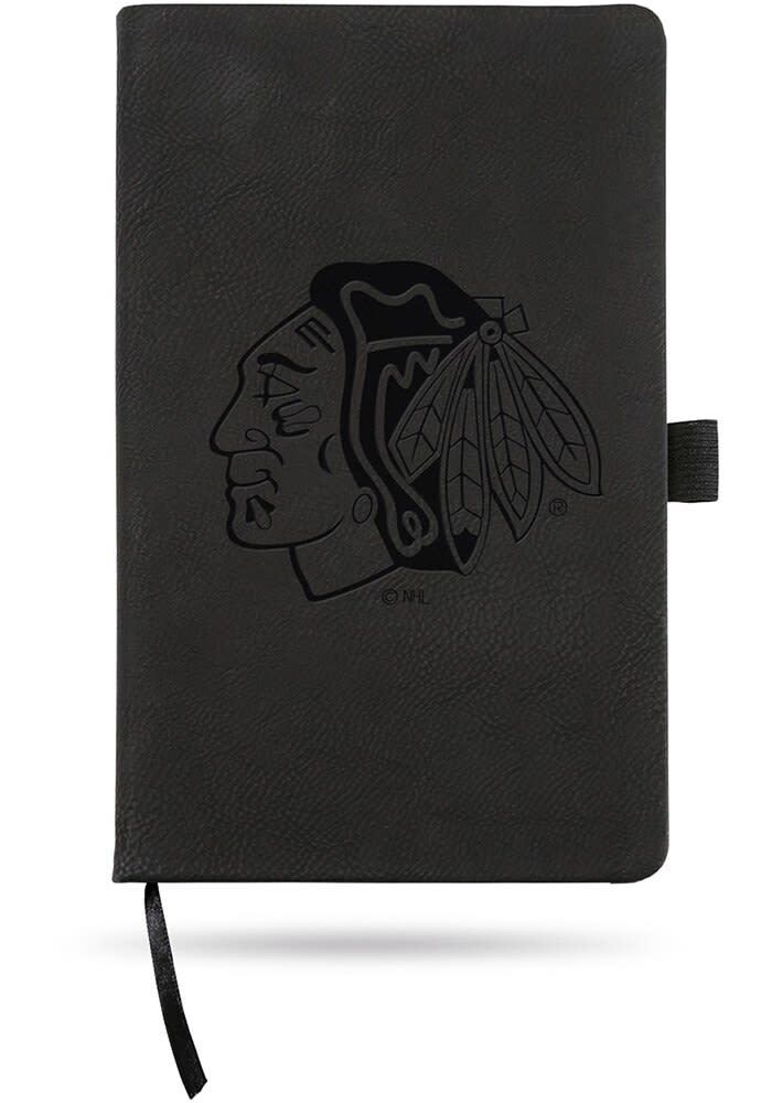 Chicago Blackhawks Engraved Notebooks and Folders - BLACK