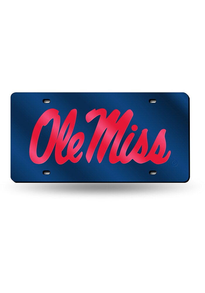 Ole Miss Rebels License Plate- Ole Miss Rebels Laser Cut License Tag - BLUE