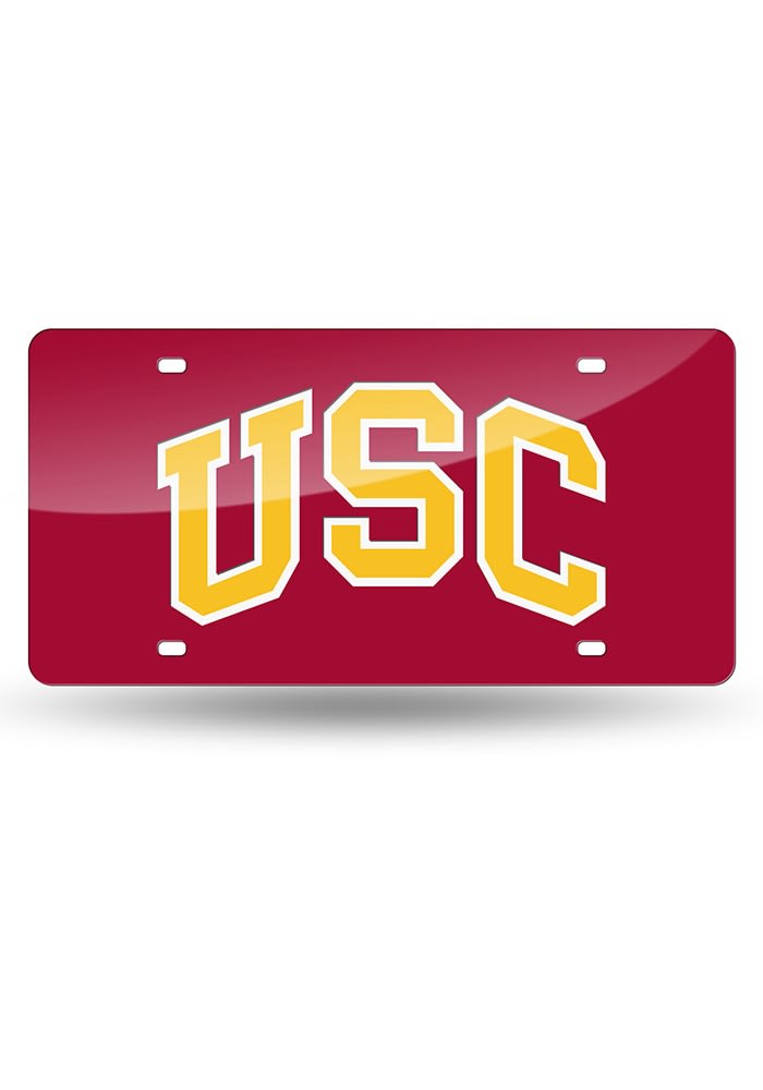Red USC Trojans Laser Cut License Plate