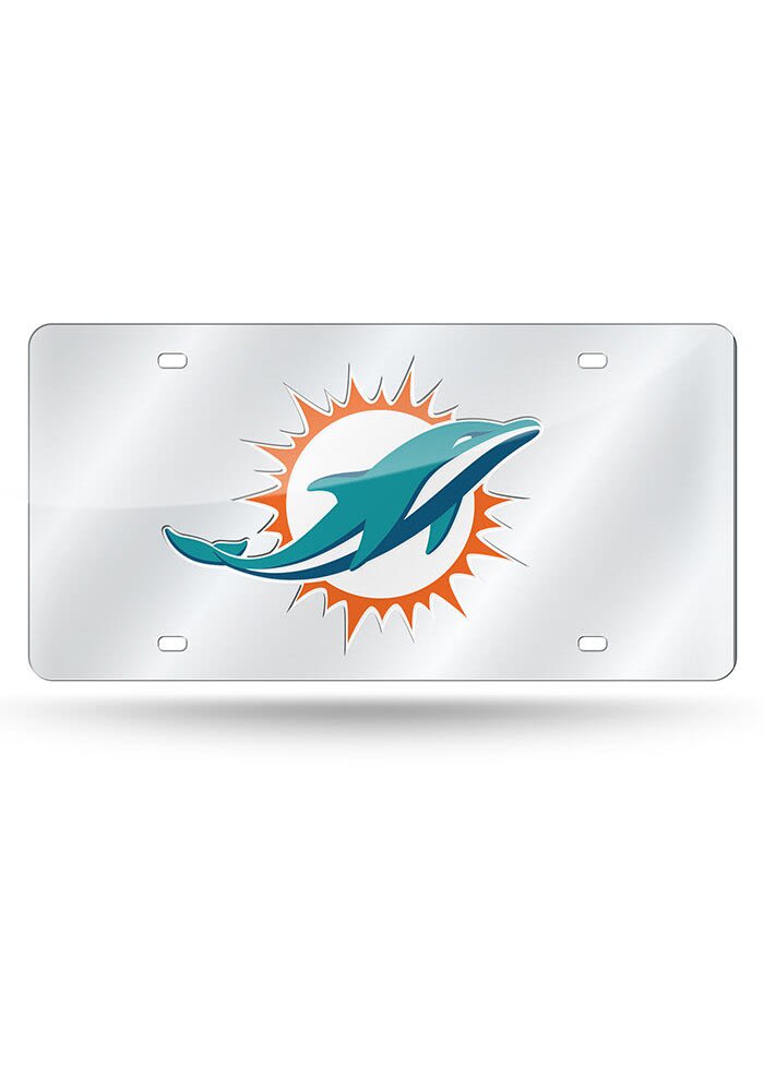 Miami Dolphins License Plate- Miami Dolphins SILVER Laser Cut ...