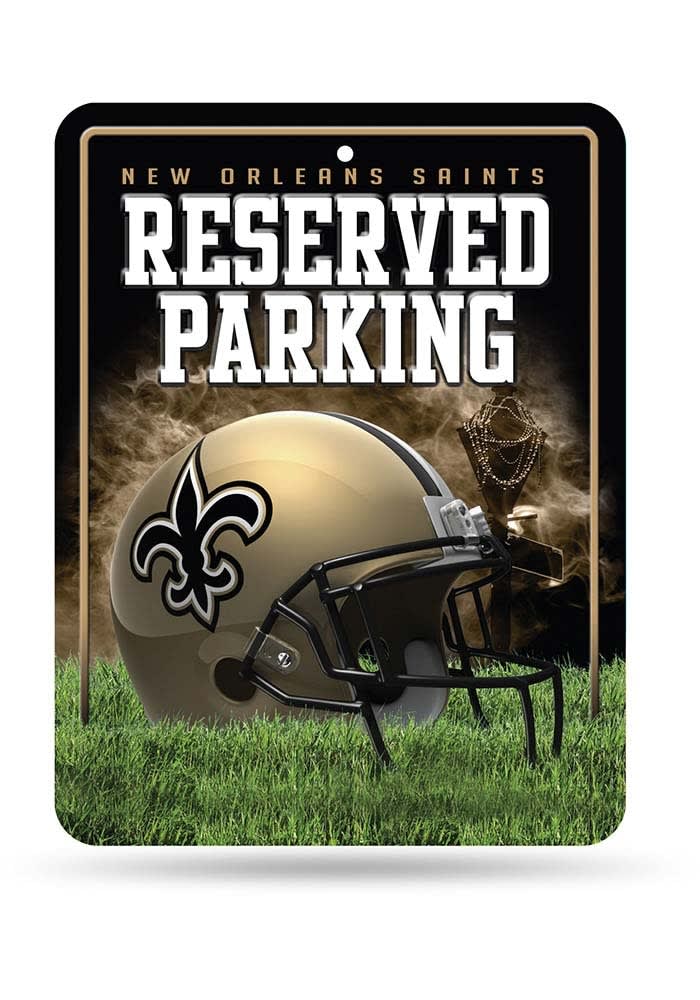 New Orleans Saints Metal Parking Sign SILVER
