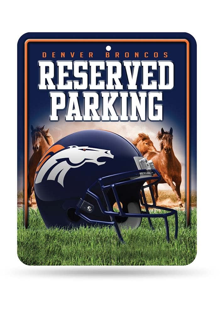 Denver Broncos Metal Parking Sign SILVER - 74266491