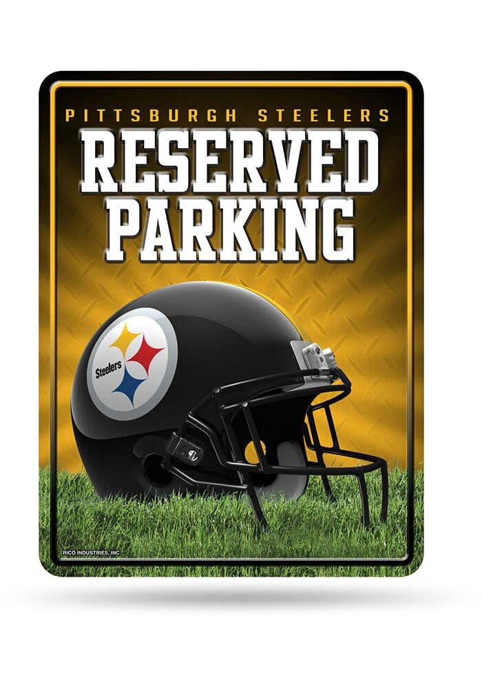 Pittsburgh Steelers Metal Parking Sign SILVER - 74266522