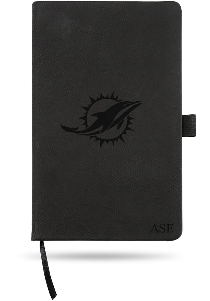 Miami Dolphins Personalized Laser Engraved Notebooks and Folders - BLACK