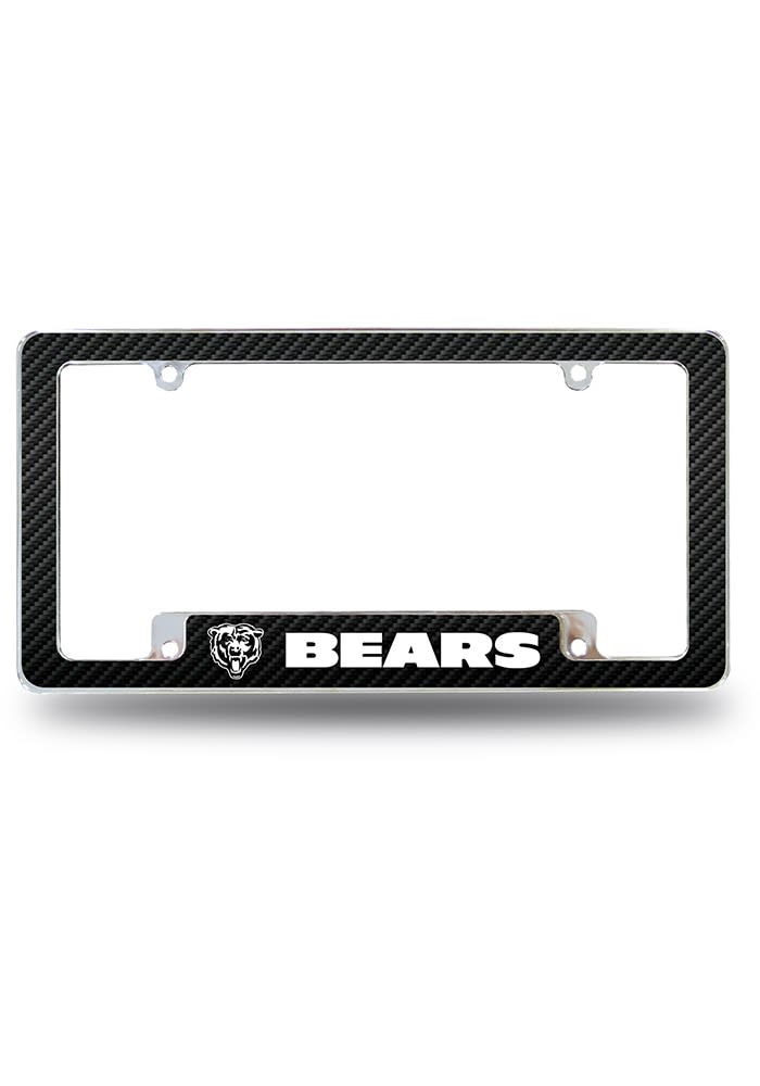Chicago Bears License Plate Frame - Chicago Bears BLACK All Over Carbon ...