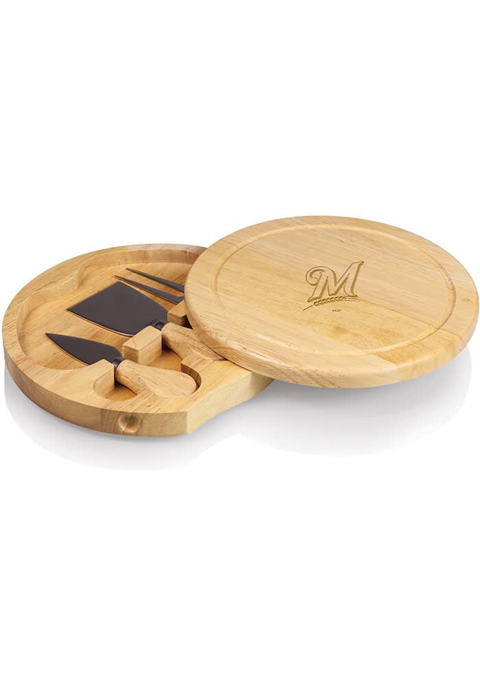Milwaukee Brewers BROWN Tools Set and Brie Cheese Cutting Board - 7427130