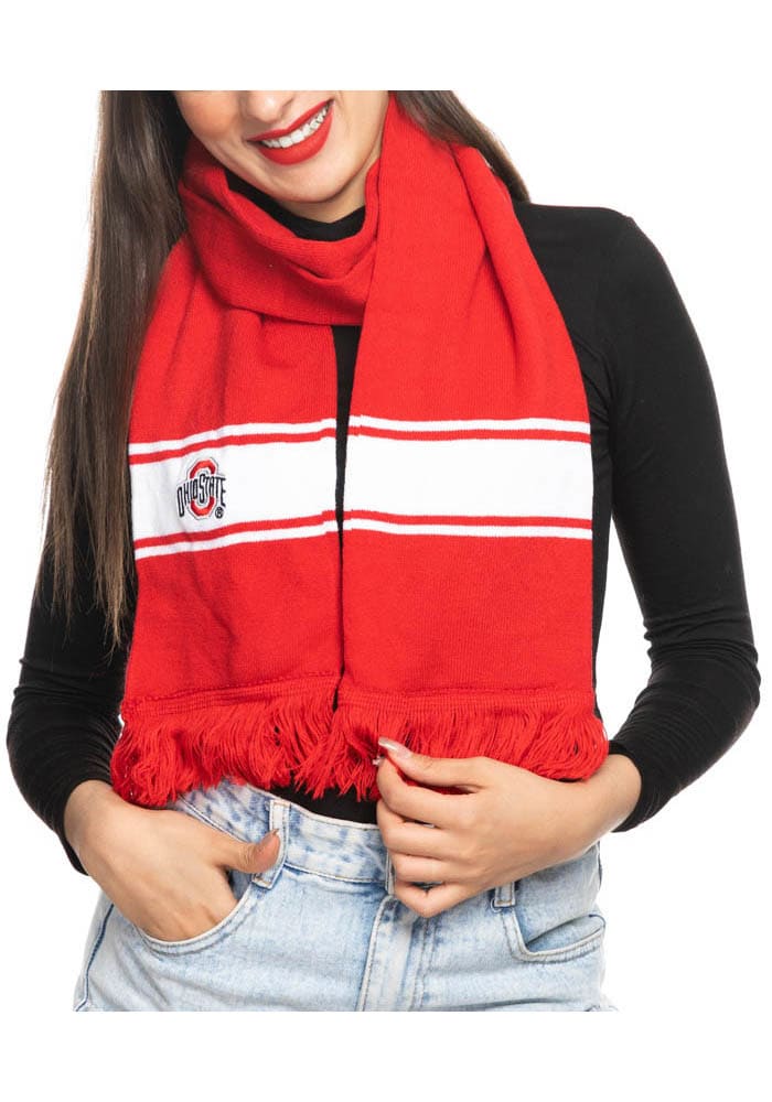 Stripe Ohio State Buckeyes Womens Scarf - RED