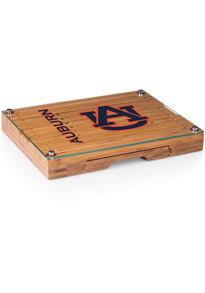 Auburn Tigers BROWN Concerto Tool Set and Glass Top Cheese Serving Tray ...