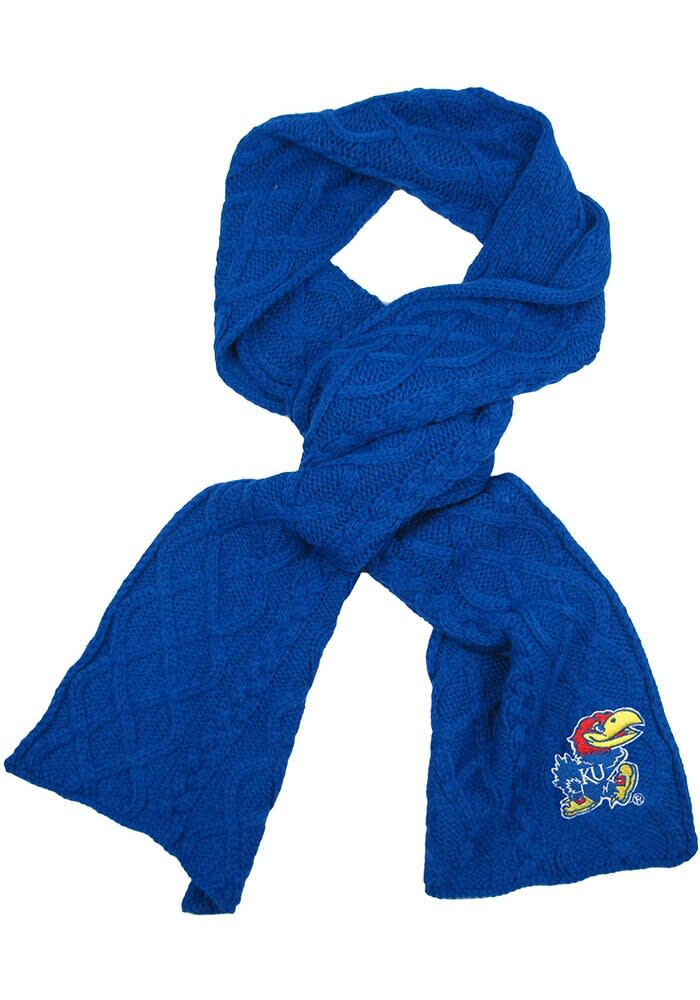 Kansas Jayhawks ROYAL Cable Scarf Womens Scarf - 74280632